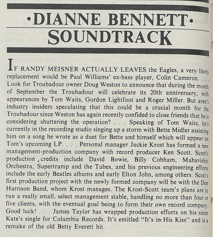 Hollywood Reporter August 10 1977 randy exit