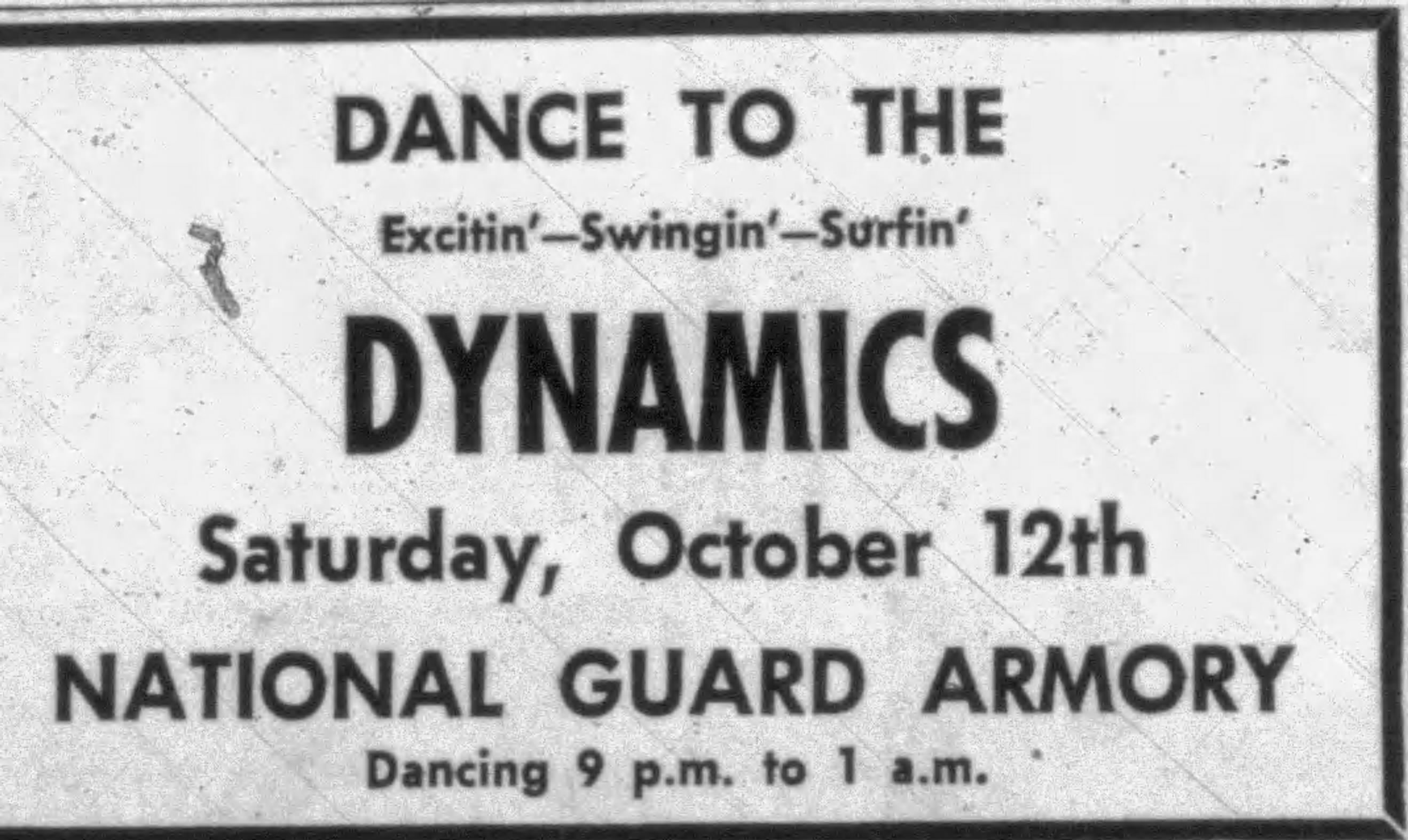 The Dynamics, North Platte Armory, October 12, 1963