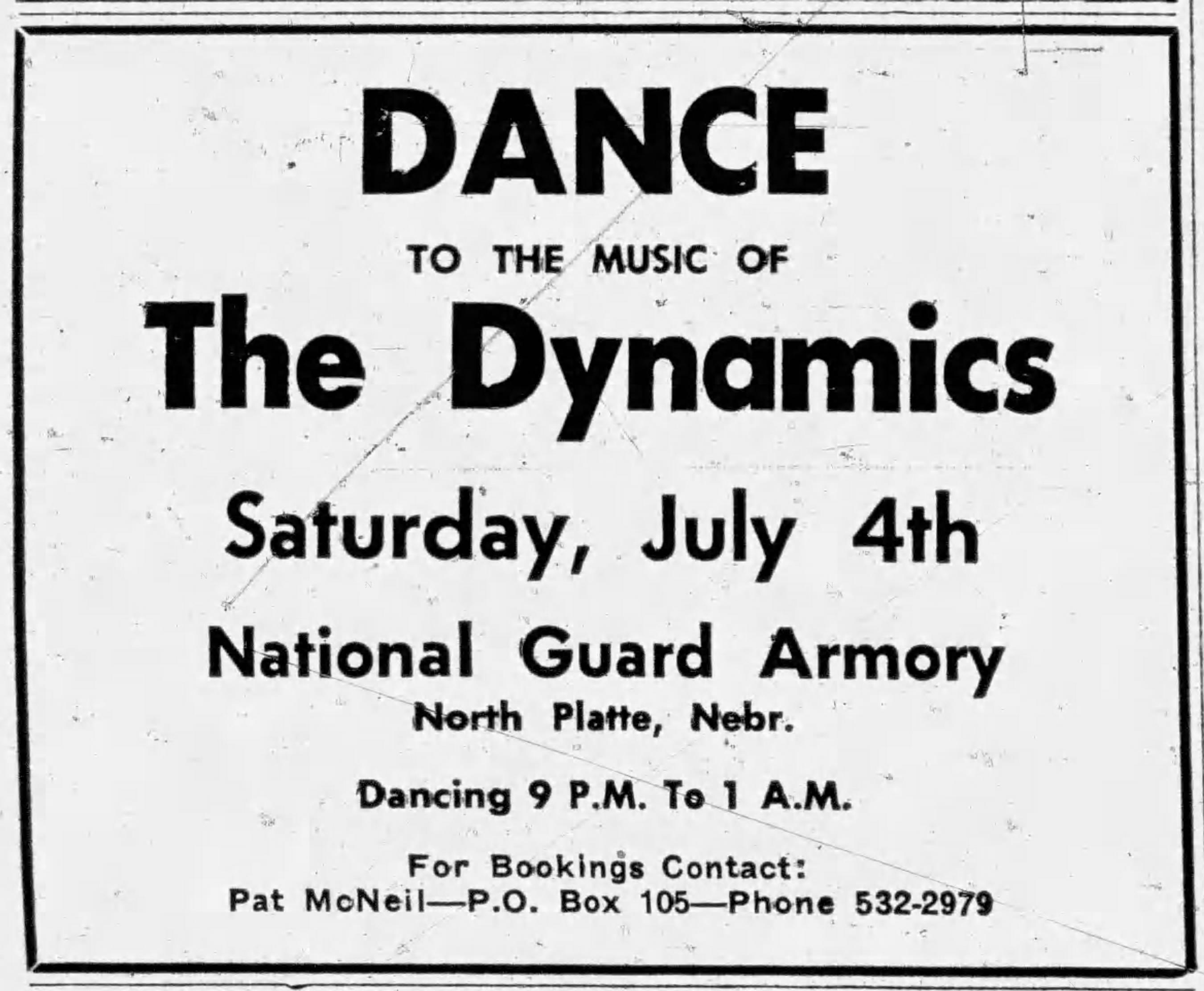 The Dynamics, North Platte Armory, July 4, 1964